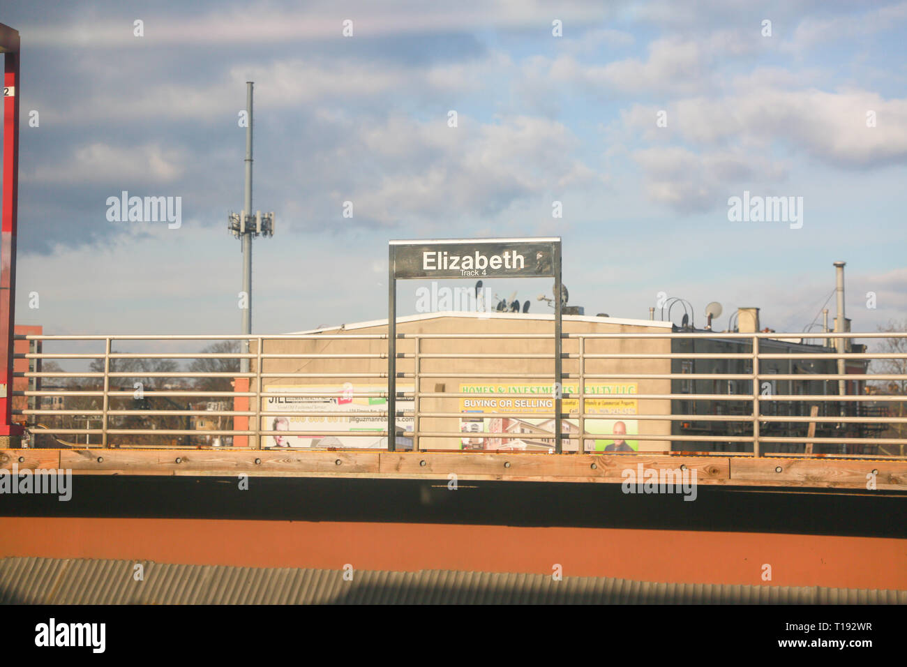 Elizabeth New Jersey January 25, 2019: Elizabeth Train Station in a ...