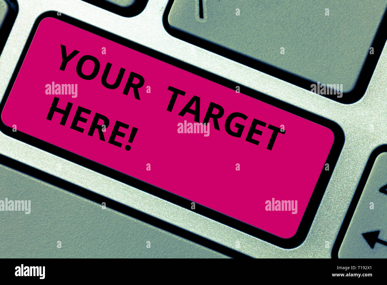 Writing note showing Your Target Here. Business concept for Be focused ...