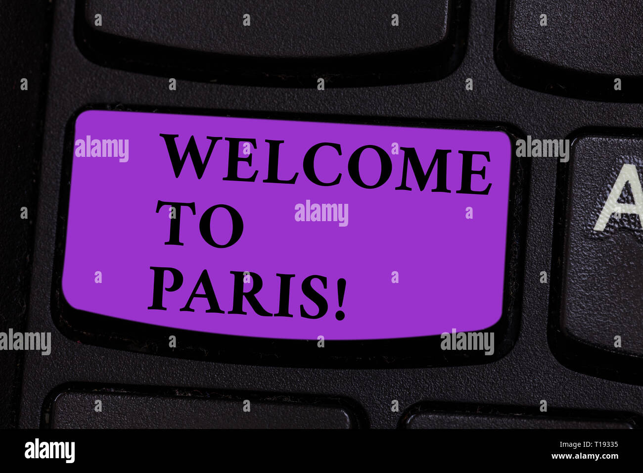 Word writing text Welcome To Paris. Business photo showcasing Arriving ...