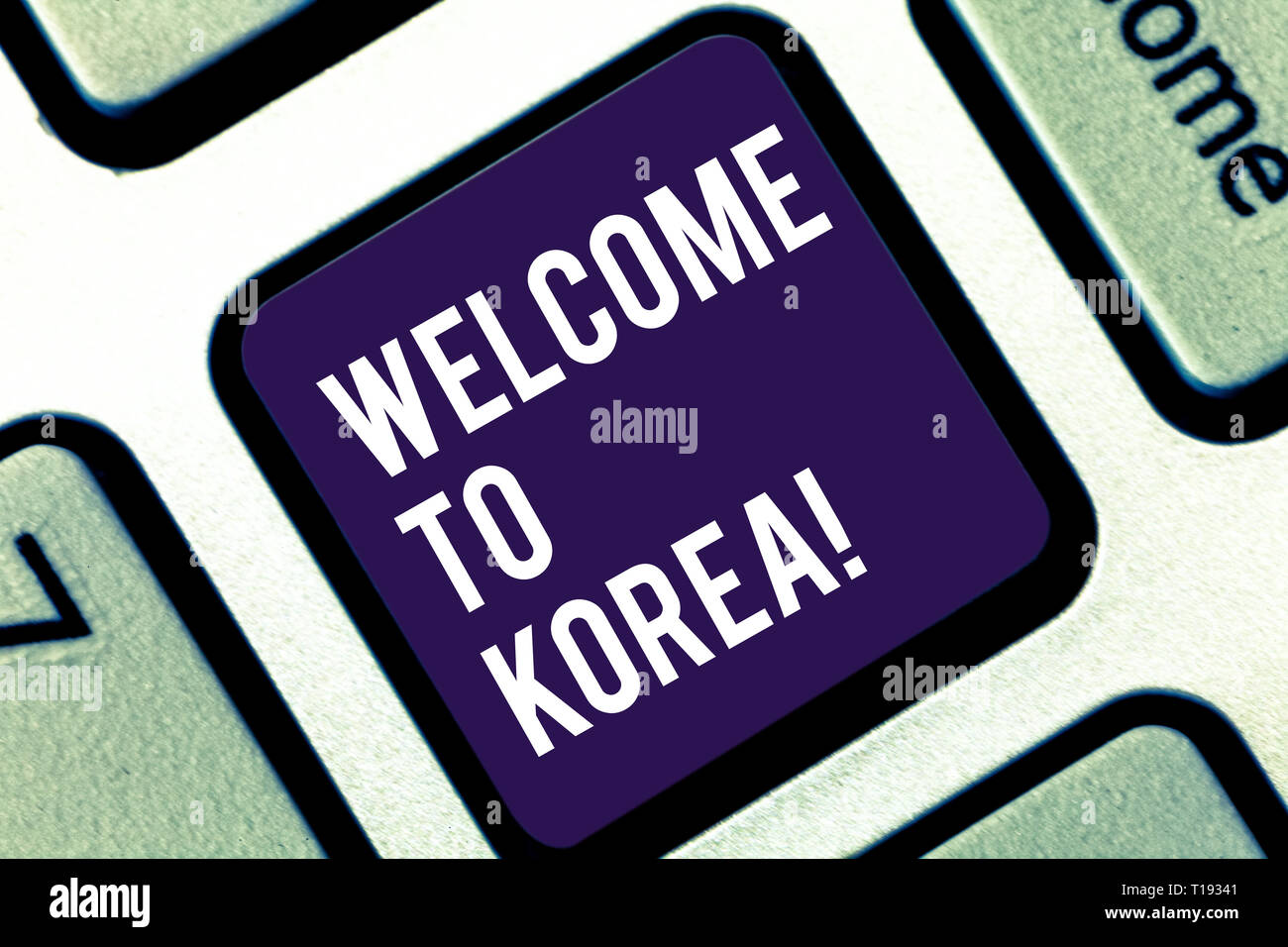 Handwriting text writing Welcome To Korea. Conceptual photo Arriving to ...
