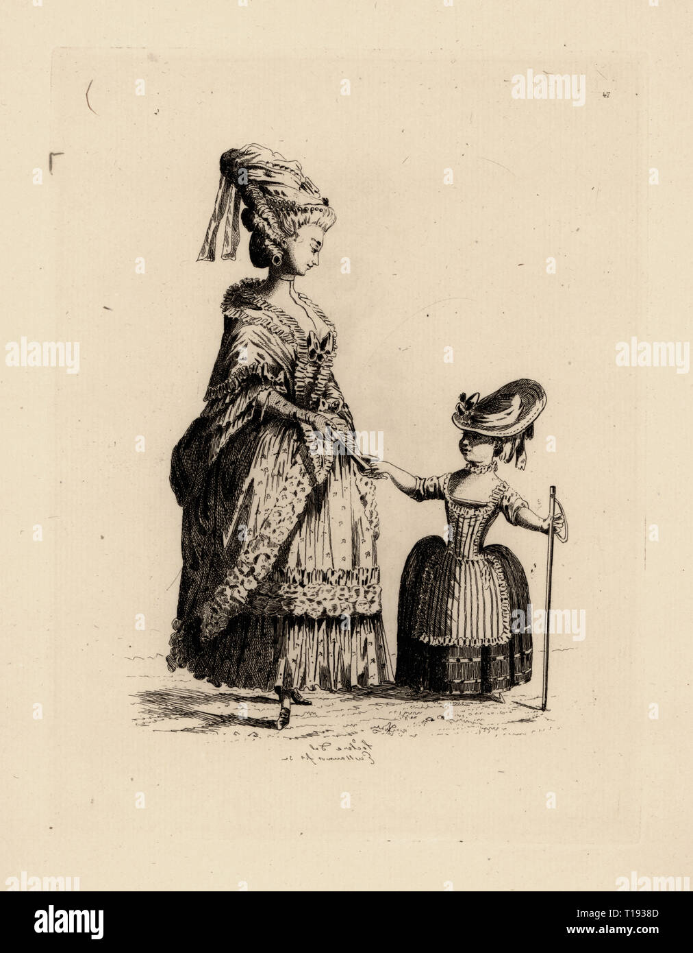 Bourgeoise se promenant avec sa fille hi-res stock photography and ...