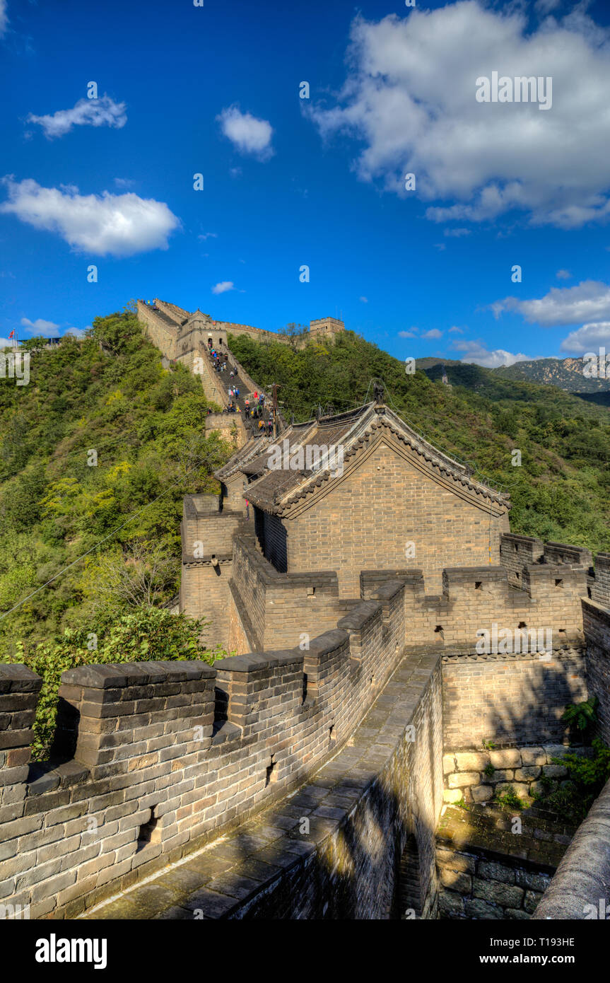 A grand restored guard tower on the Great wall of China Stock Photo - Alamy