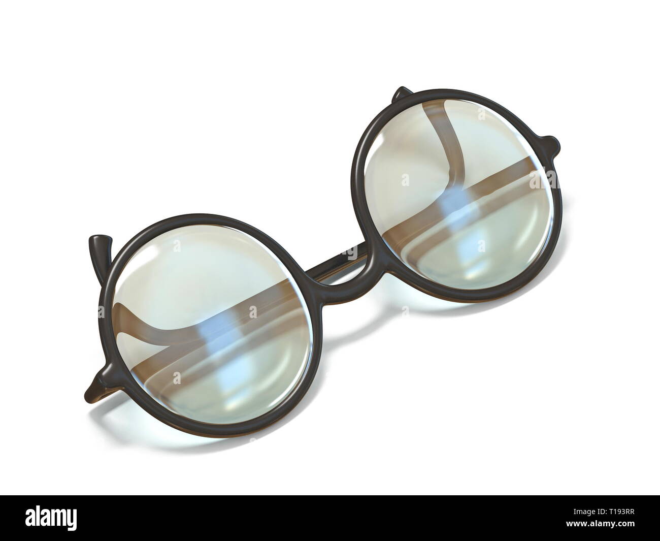 Retro eyeglasses 3D render illustration isolated on white background ...