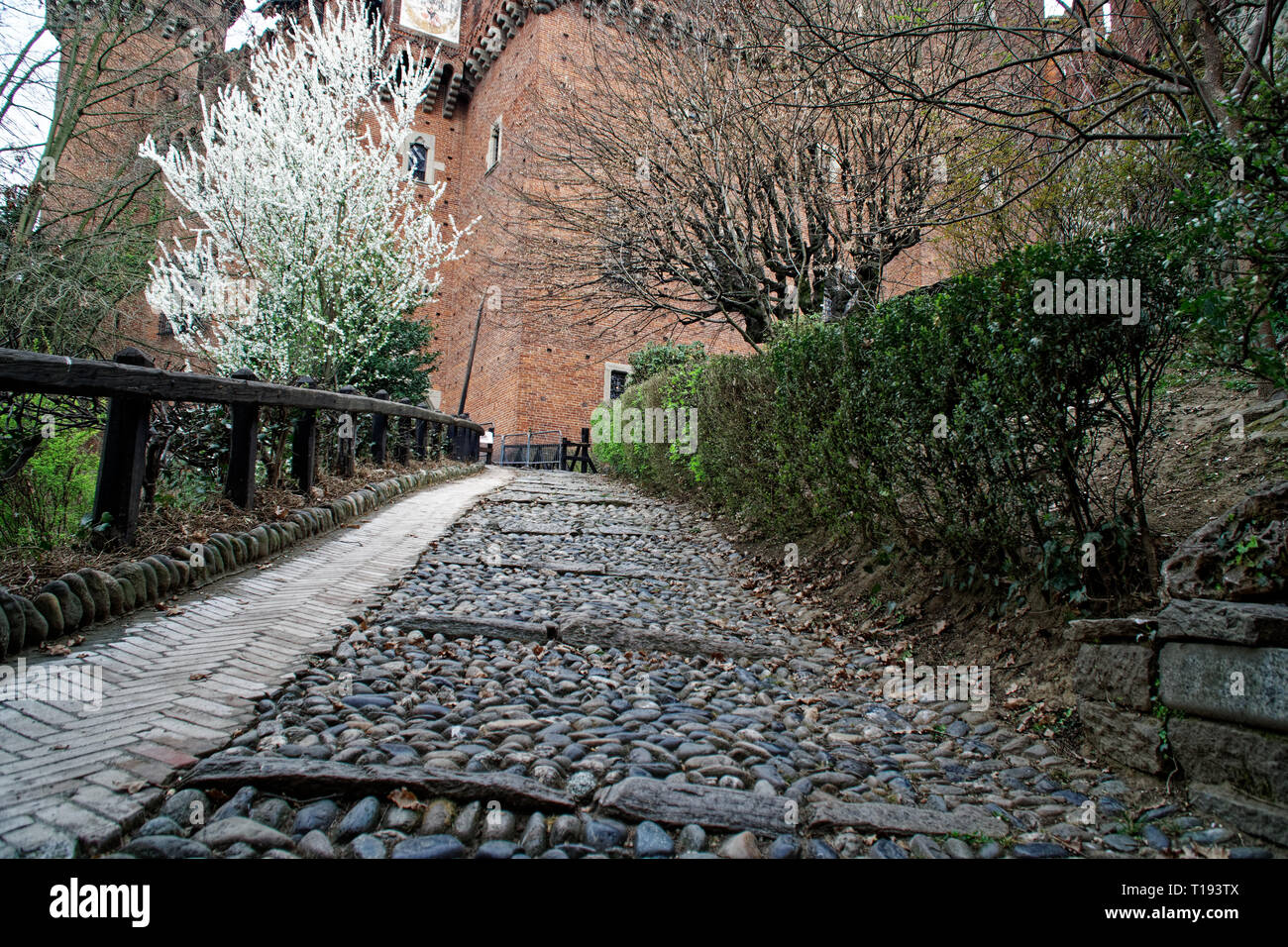 Medieval stone path, old stone ancient road Stock Photo - Alamy