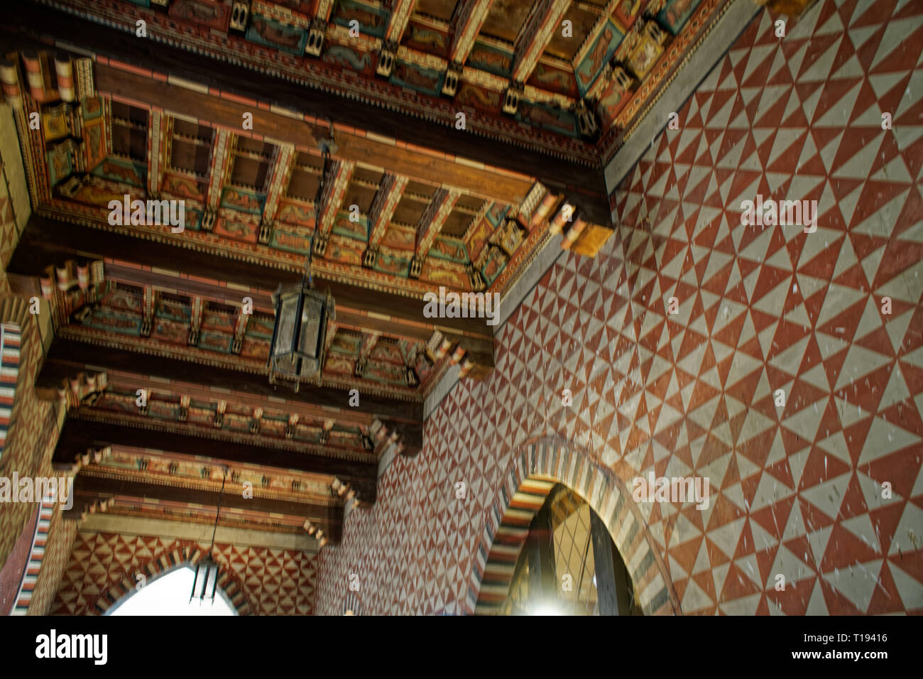 Medieval ornamental ceiling, ancient architecture of Italy Stock Photo ...