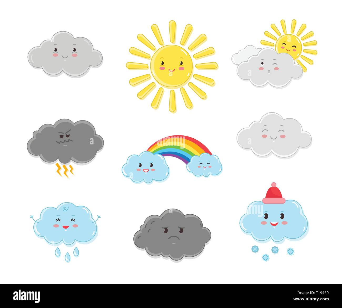 Cartoon clouds characters Stock Vector Image & Art - Alamy