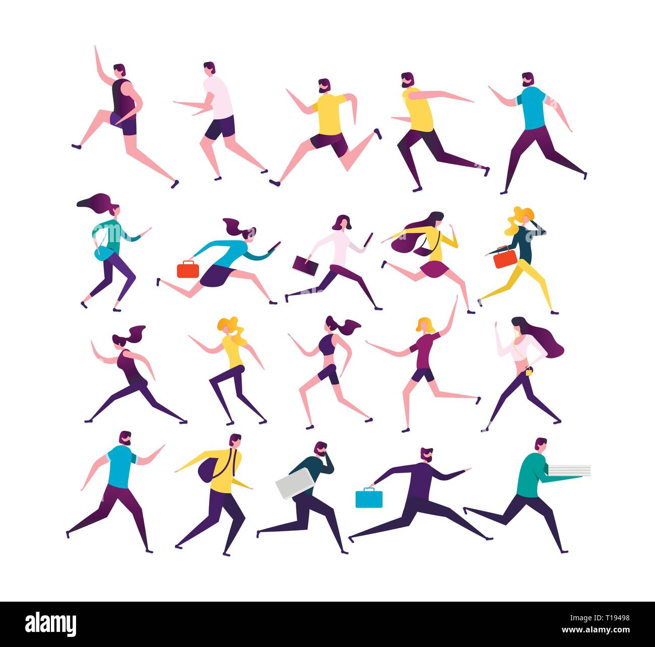 Running people isolated Stock Vector Image & Art - Alamy
