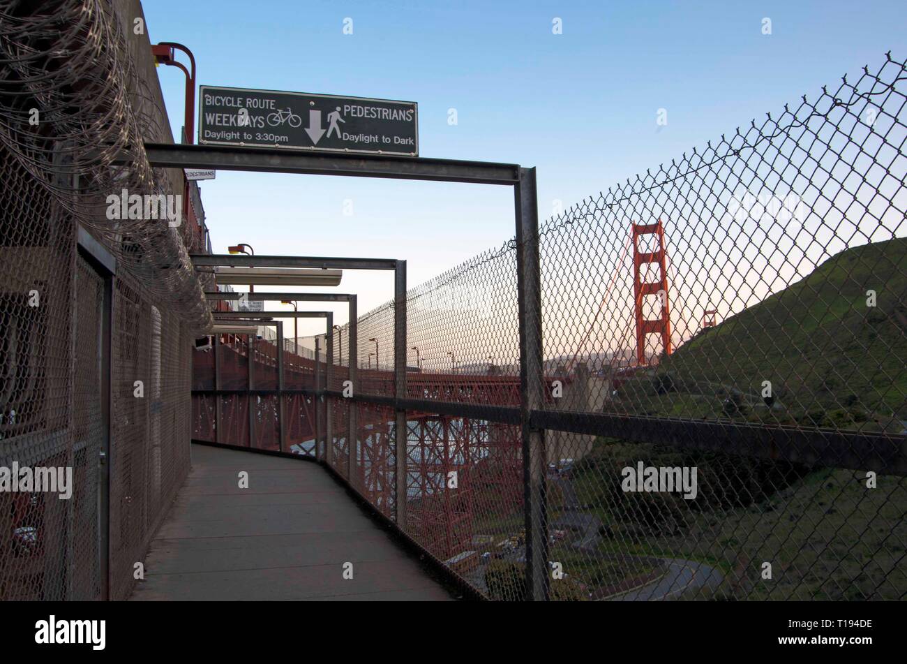 The Golden Gate Bridge has walking trails along its structure for the ...