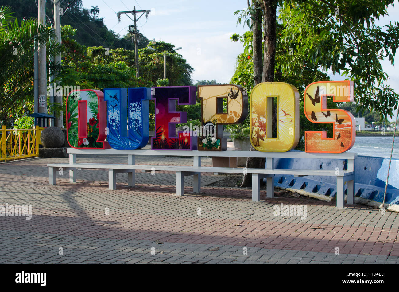 Quepos welcome sign Stock Photo - Alamy