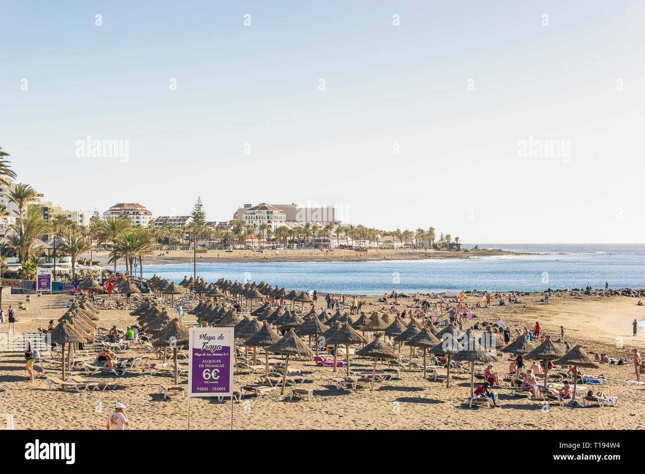 Relaxing at Costa Adeje, Tenerife, Spain Stock Photo - Alamy
