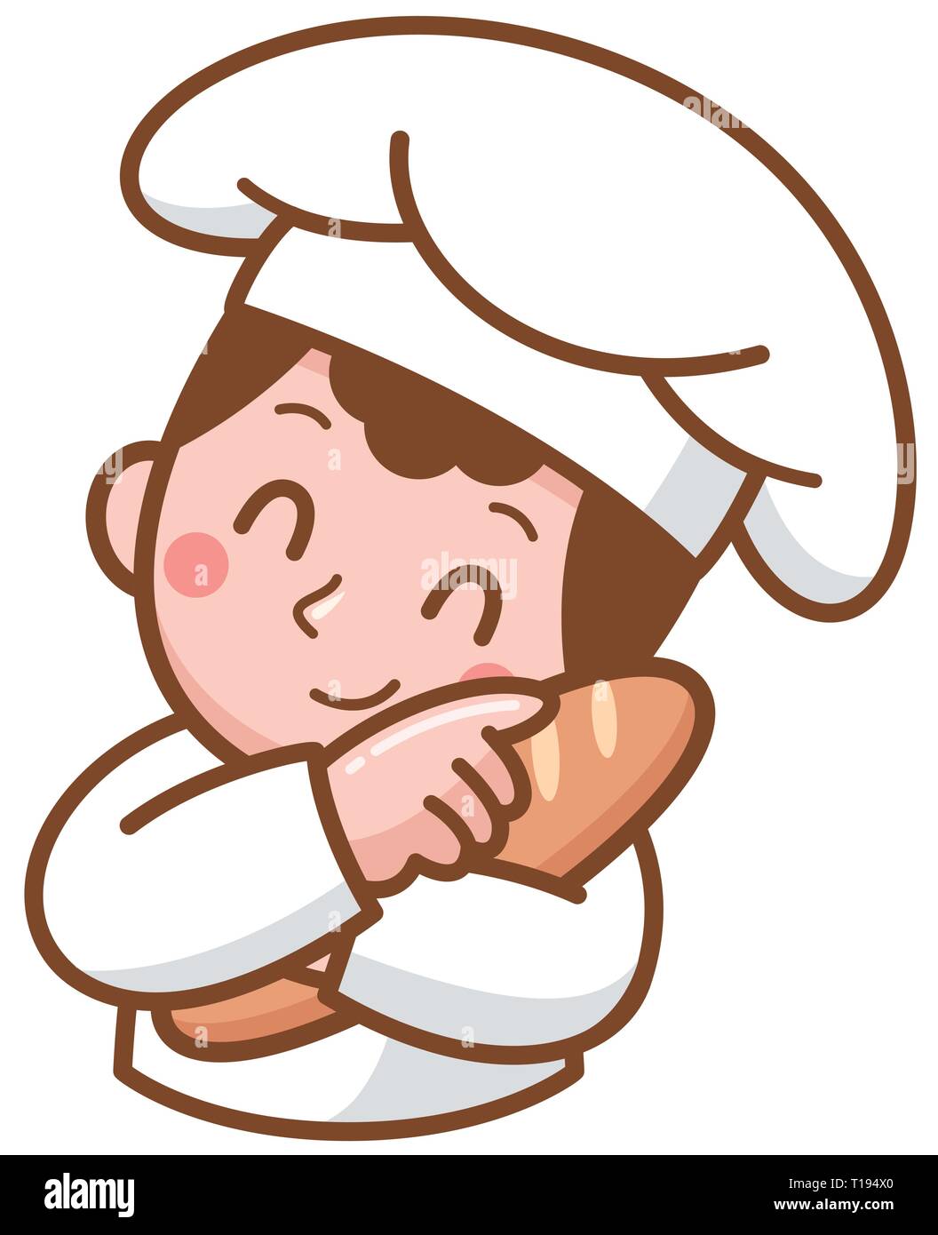 Vector illustration of Cartoon Baker presenting food Stock Vector Image ...