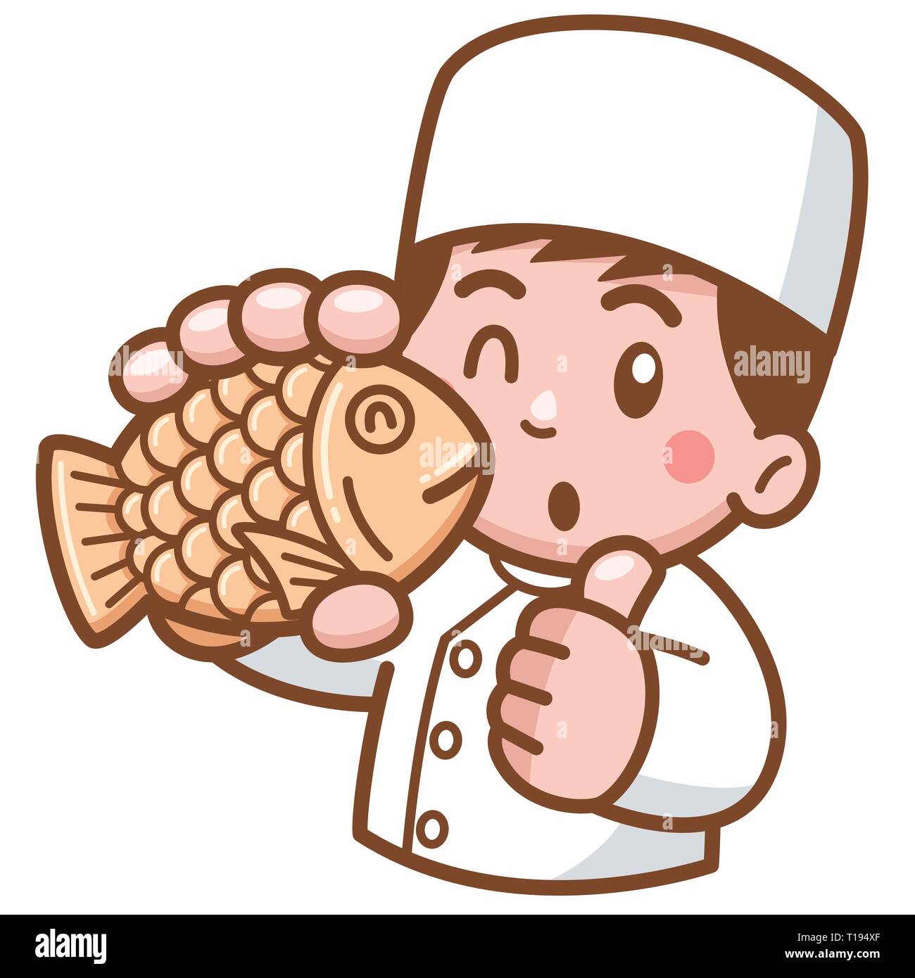 Vector illustration of Cartoon Chef presenting food Stock Vector Image ...