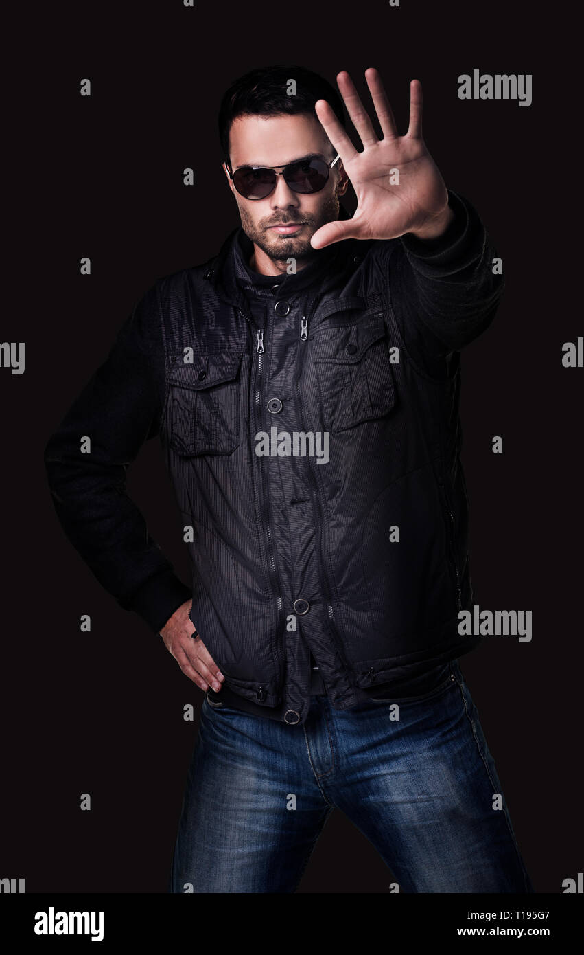 Stop sign hand pose hi-res stock photography and images - Alamy