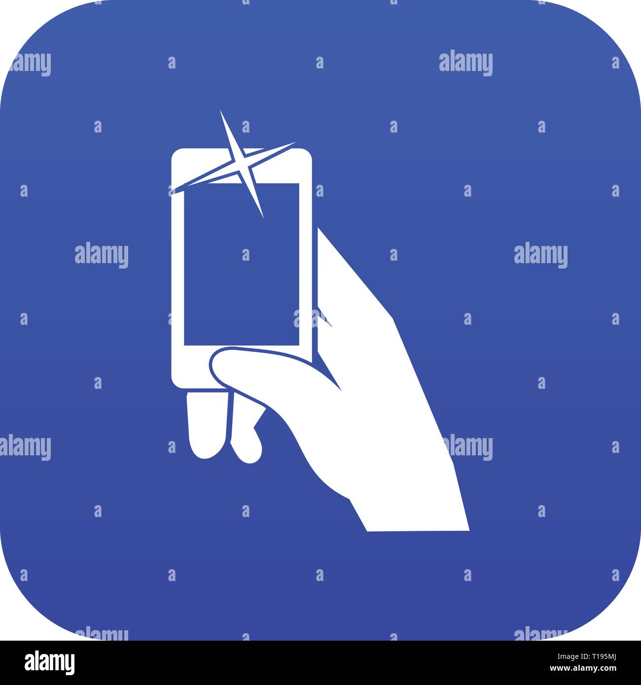 Hand taking pictures on cell phone icon digital blue Stock Vector Image ...