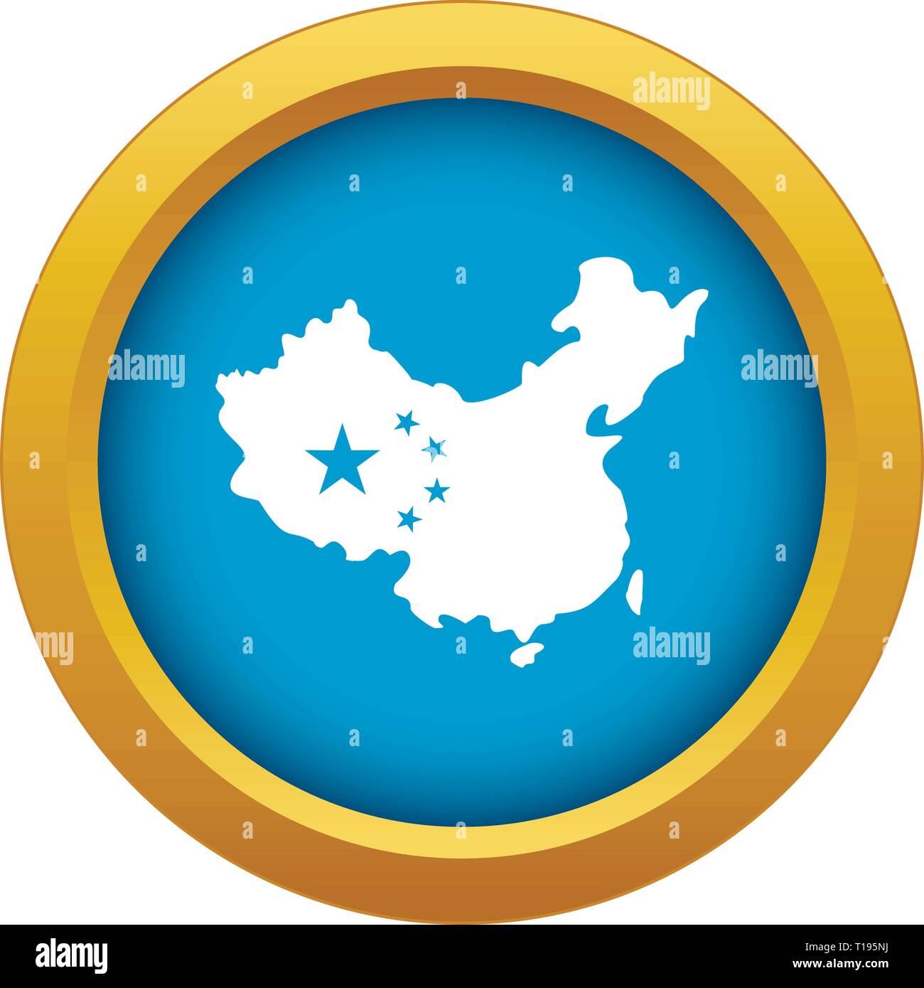 Map of China icon blue vector isolated Stock Vector Image & Art - Alamy