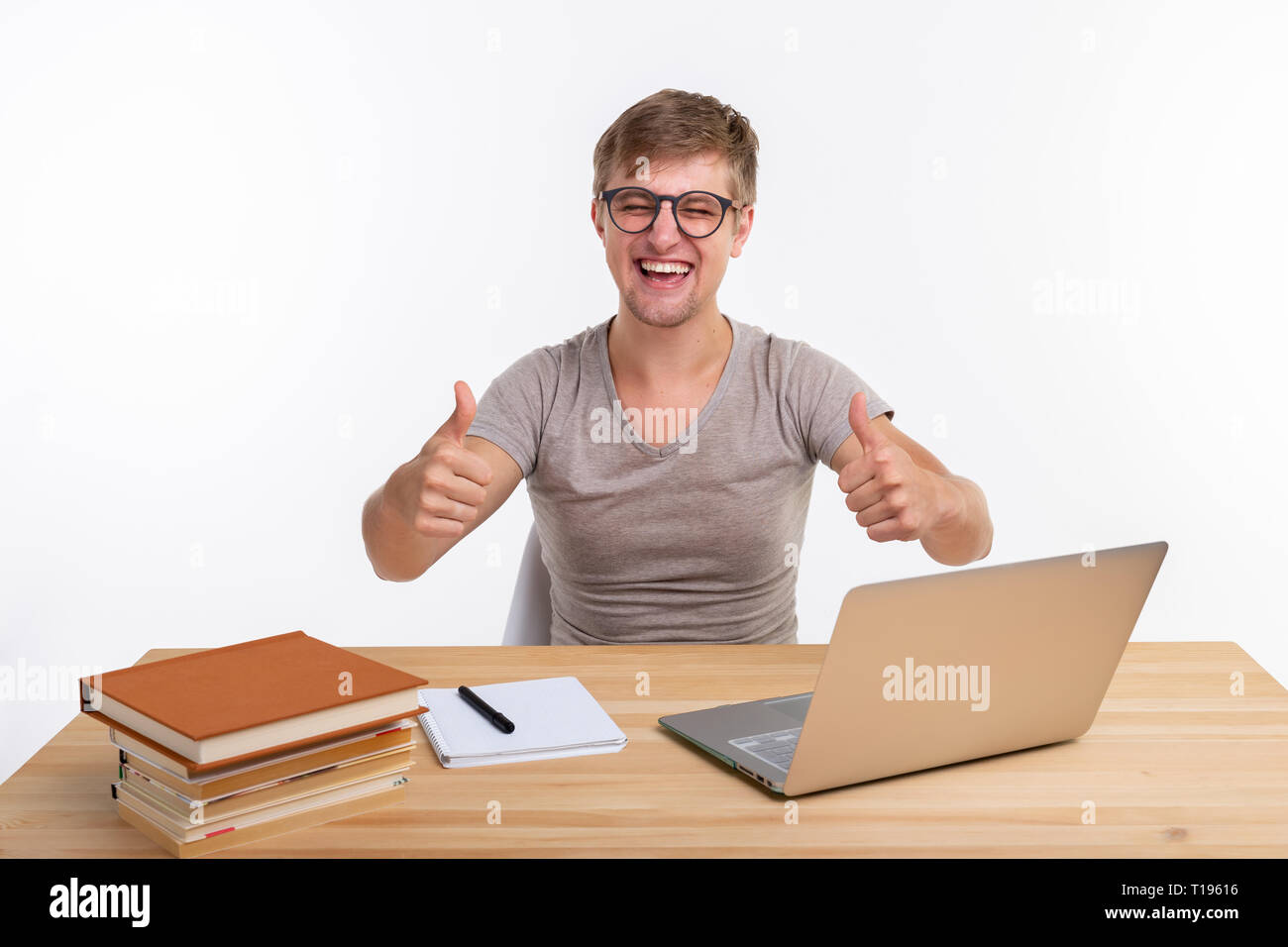 Geek guy exercise hi-res stock photography and images - Alamy