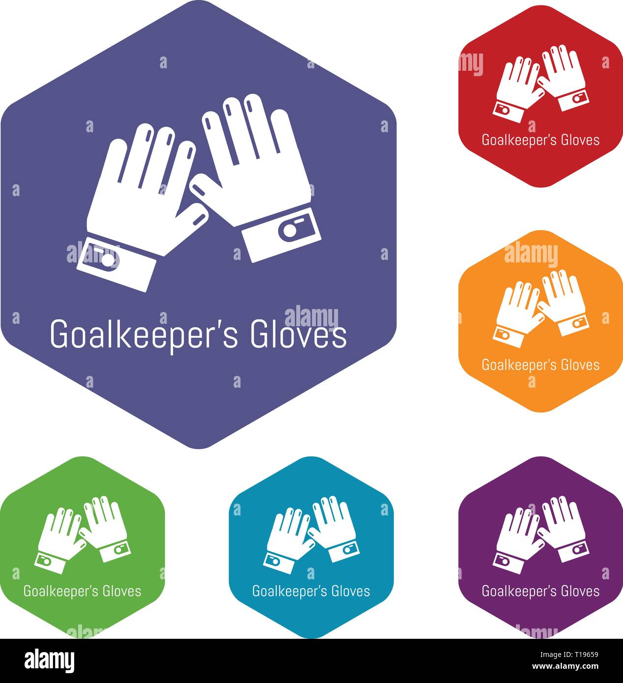 Goalkeeper gloves icons vector hexahedron Stock Vector Image & Art - Alamy