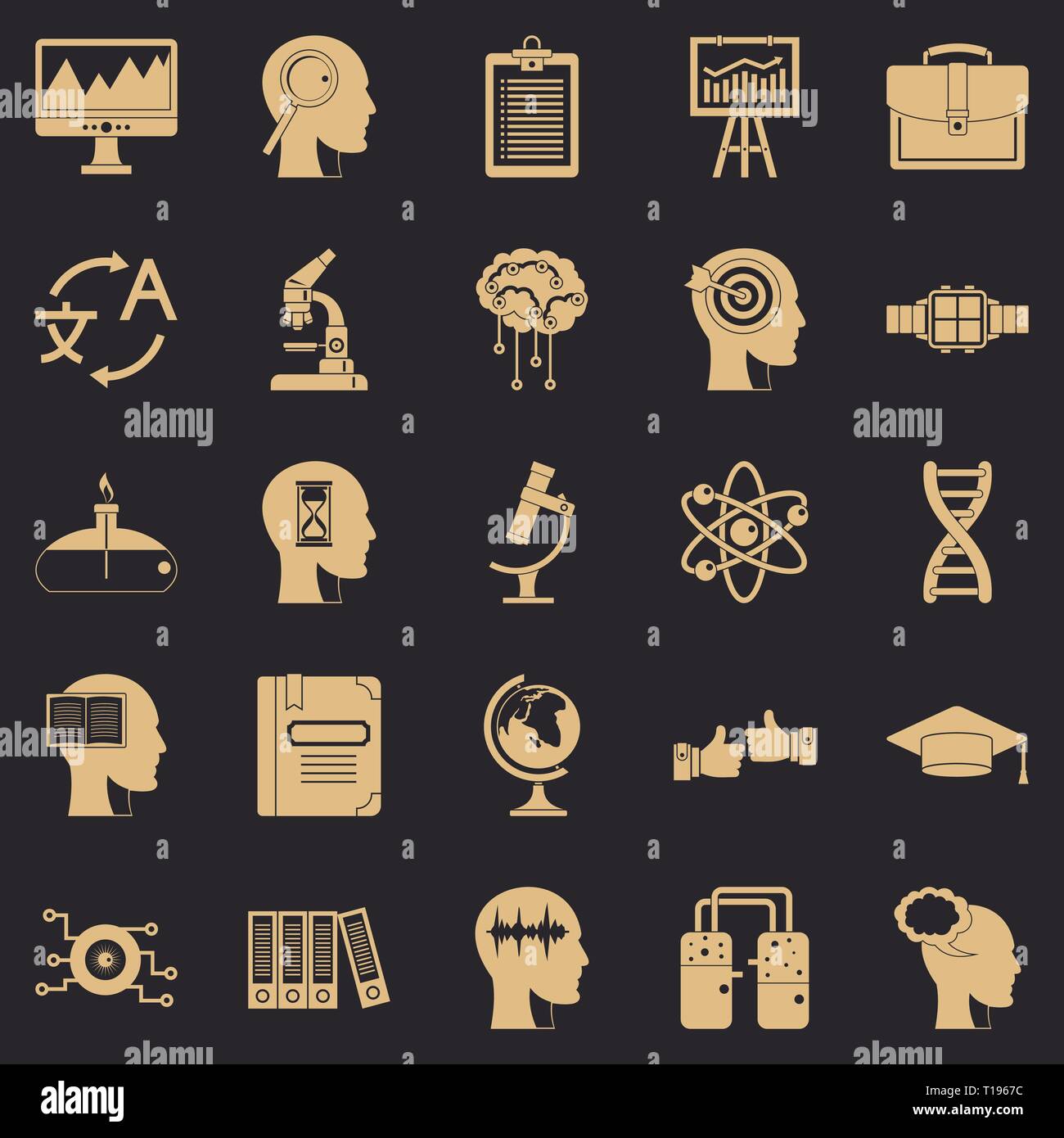World knowledge icons set, simple style Stock Vector Image & Art - Alamy