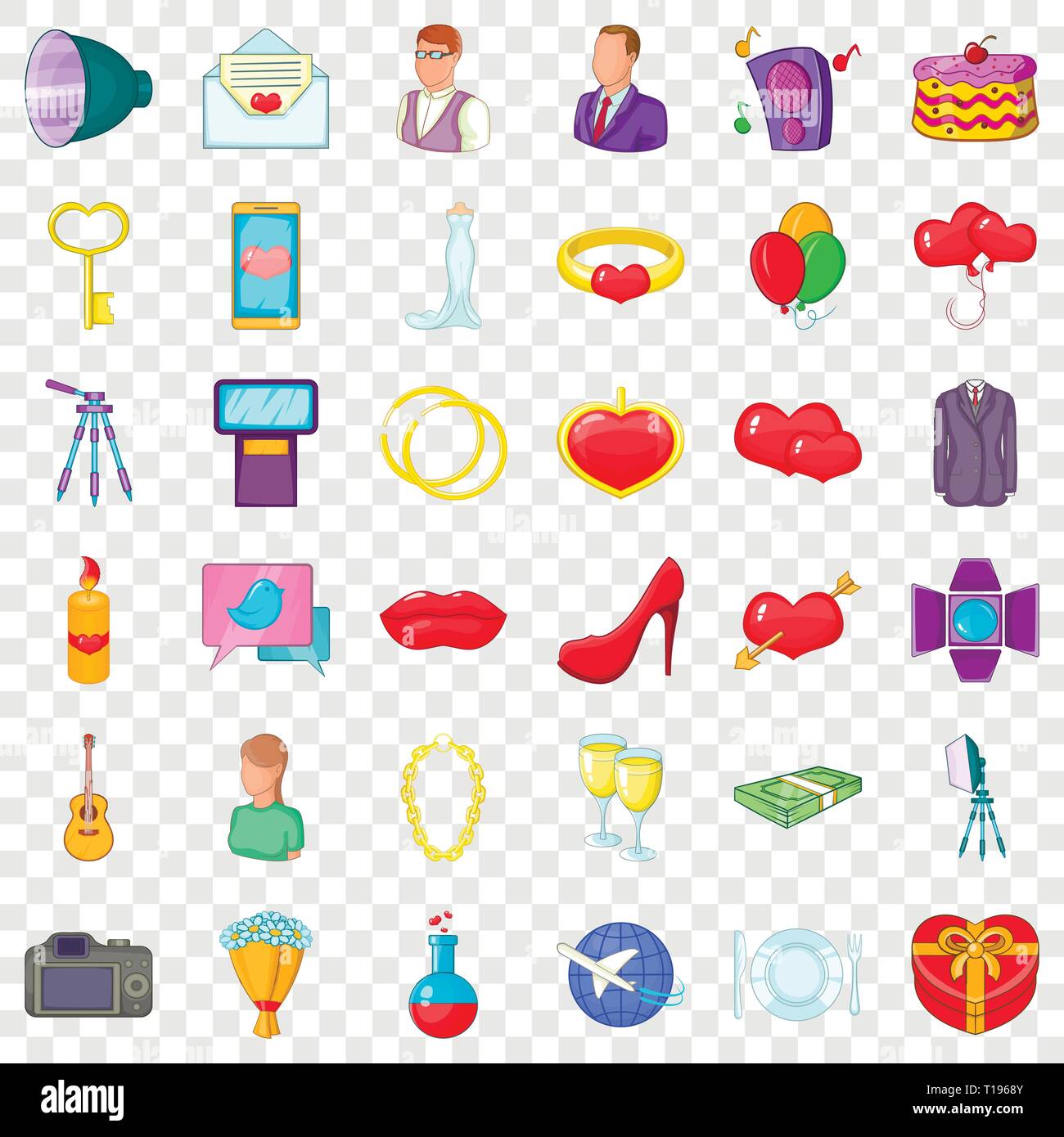 Wedding icons set, cartoon style Stock Vector Image & Art - Alamy