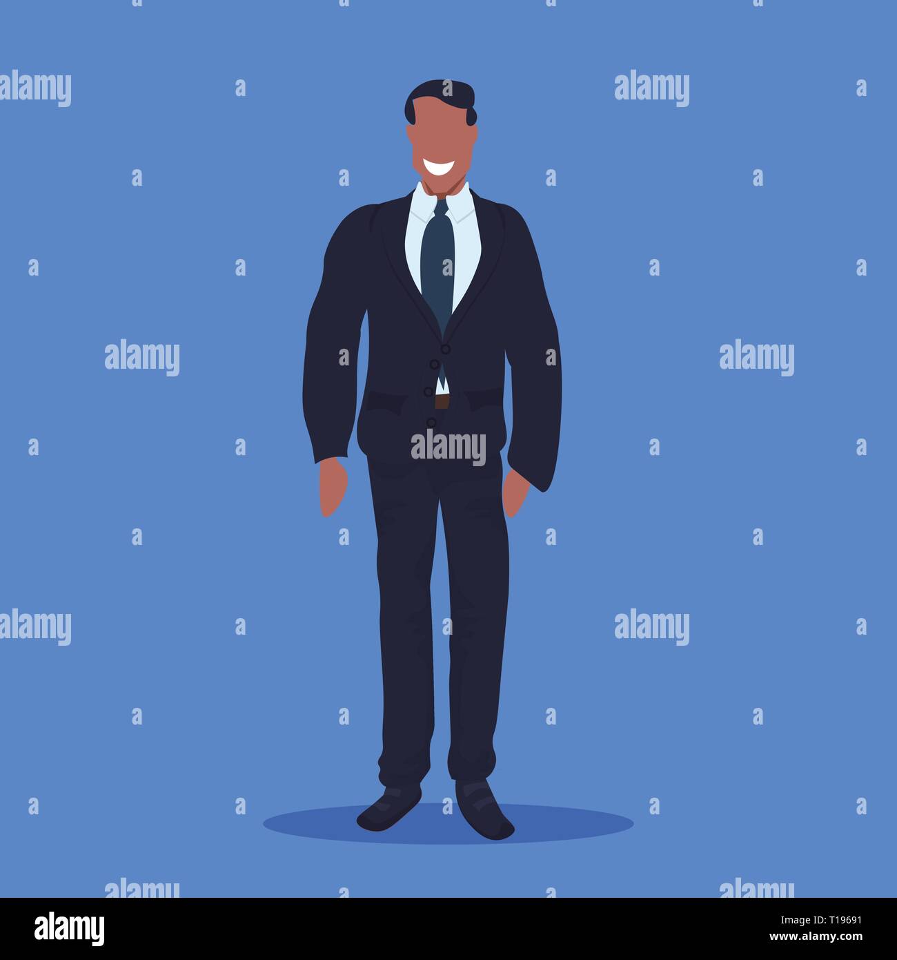 happy businessman in suit standing pose african american business man ...