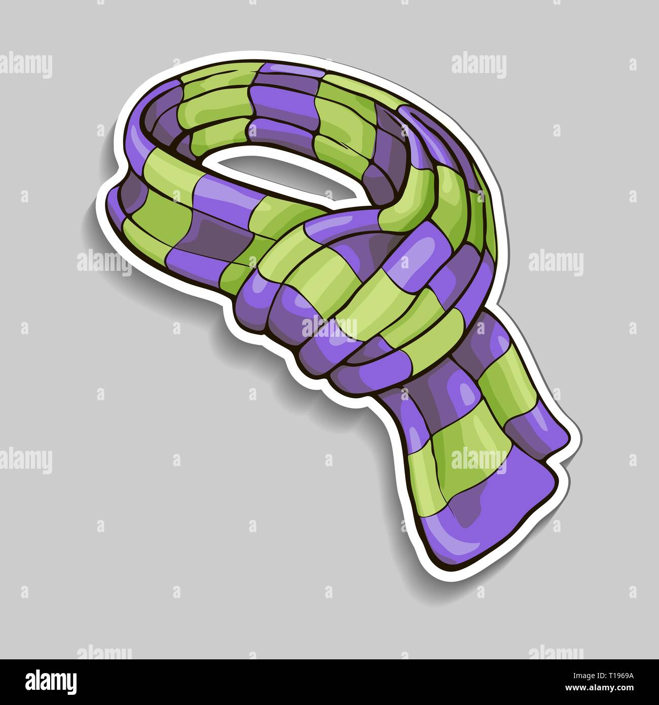 Warm knit scarf Stock Vector Images - Alamy
