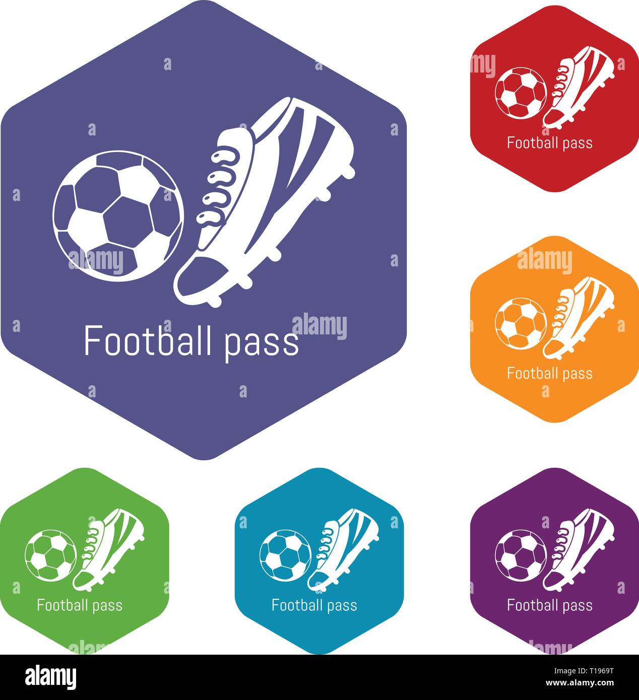 Football pass icons vector hexahedron Stock Vector Image & Art - Alamy