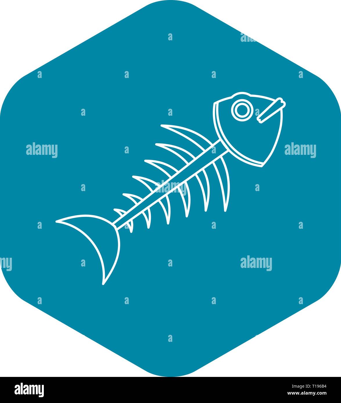 Fish skeleton icon, outline style Stock Vector Image & Art - Alamy