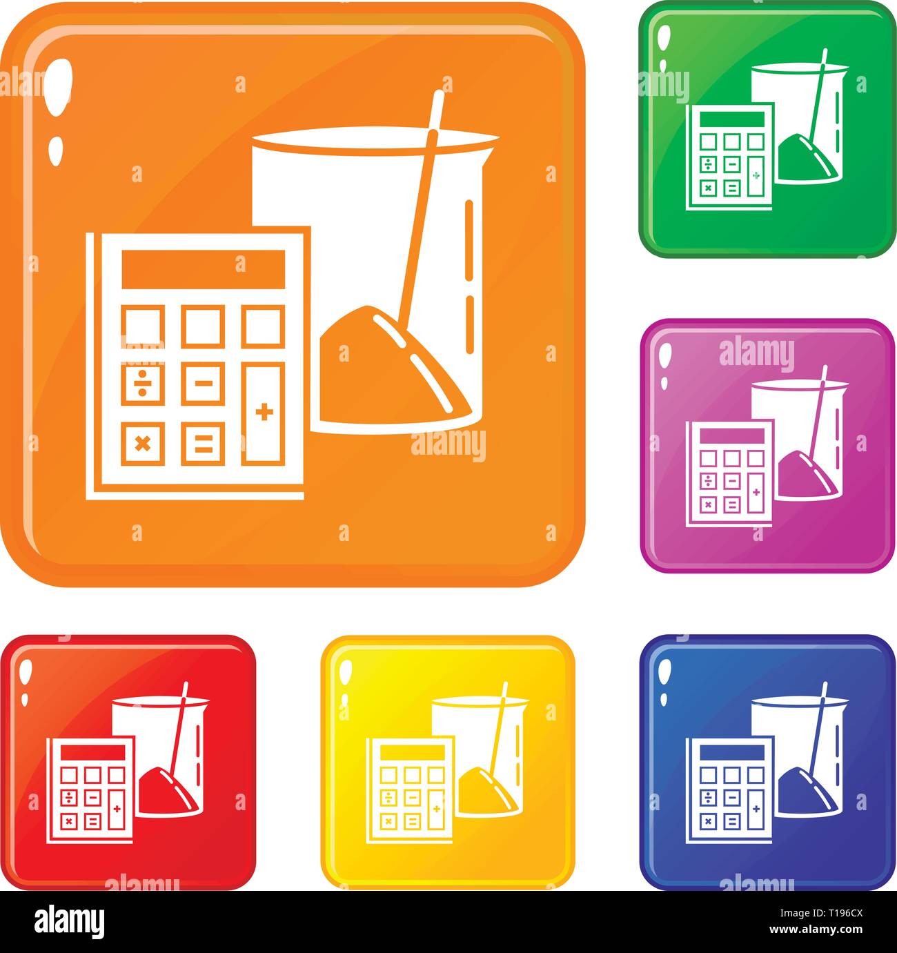 Calculator icons set vector color Stock Vector Image & Art - Alamy
