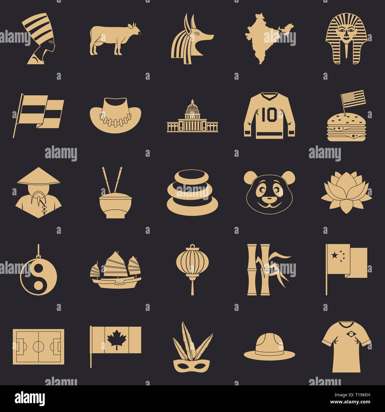 Monument icons set, simple style Stock Vector Image & Art - Alamy