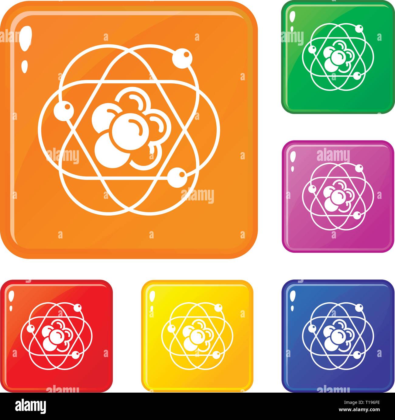 Atom molecule icons set vector color Stock Vector Image & Art - Alamy