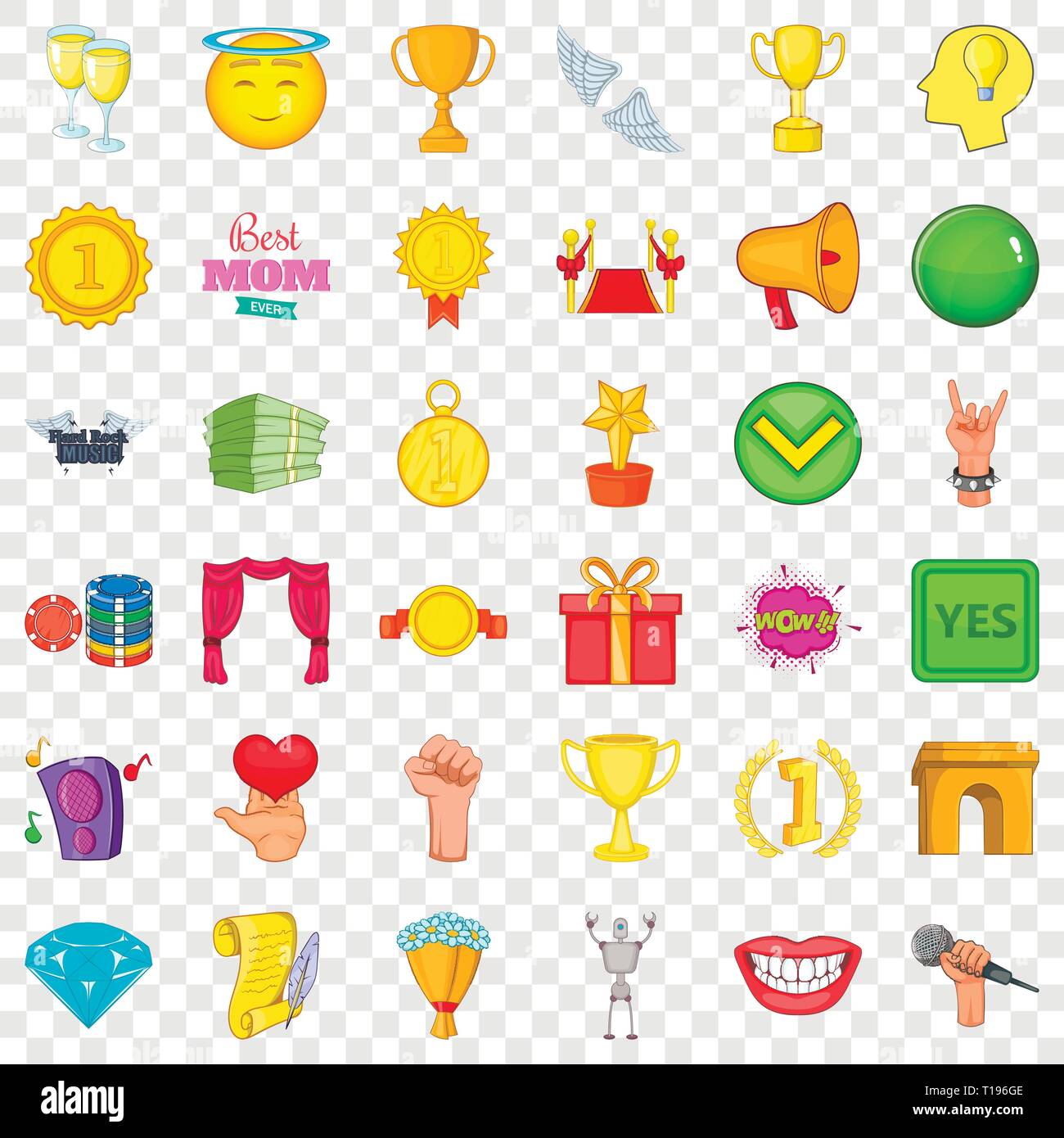 Winning icons set, cartoon style Stock Vector Image & Art - Alamy
