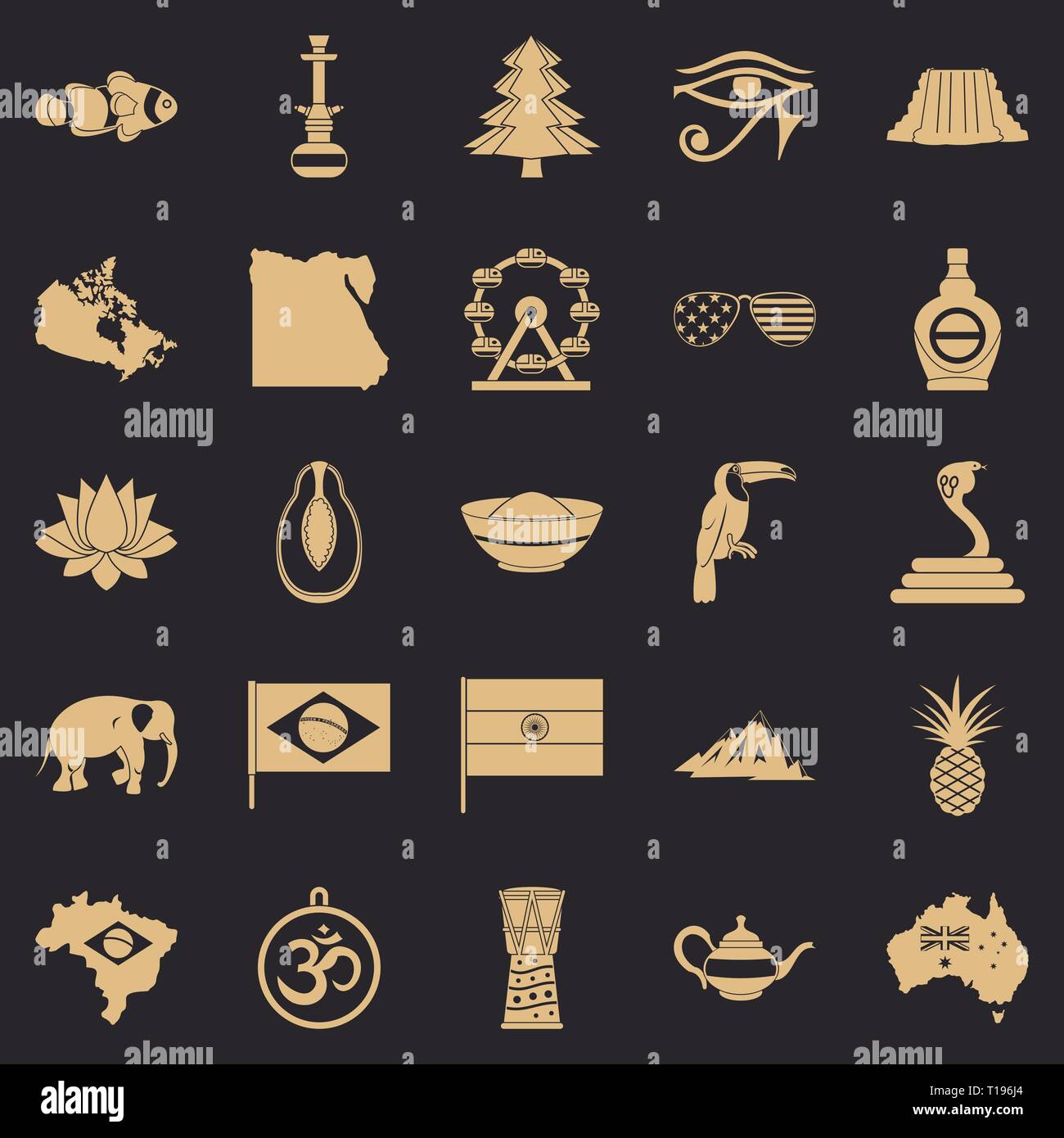 Feature icons set, simple style Stock Vector Image & Art - Alamy