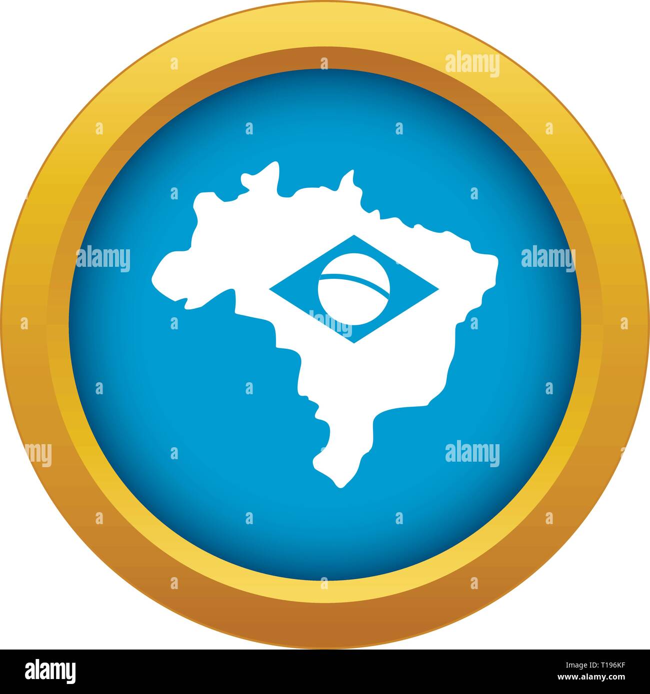 Brazil map with flag icon blue vector isolated Stock Vector Image & Art ...