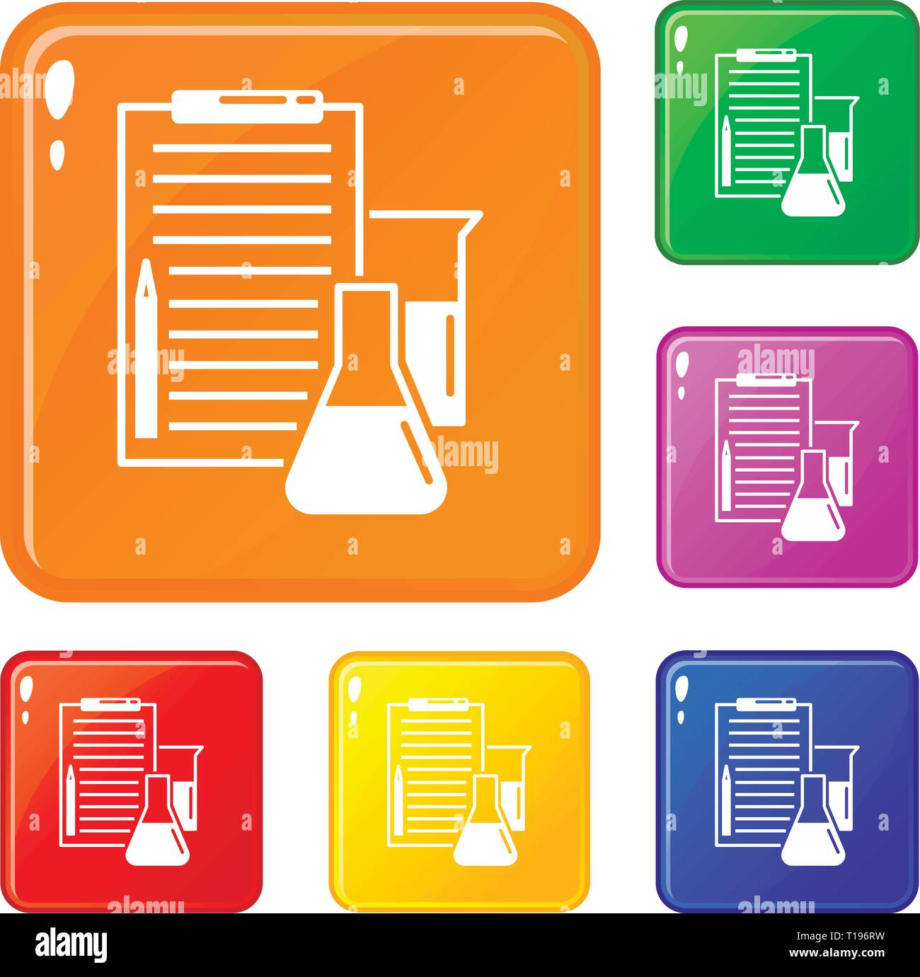 Checklist chemistry lab icons set vector color Stock Vector Image & Art ...