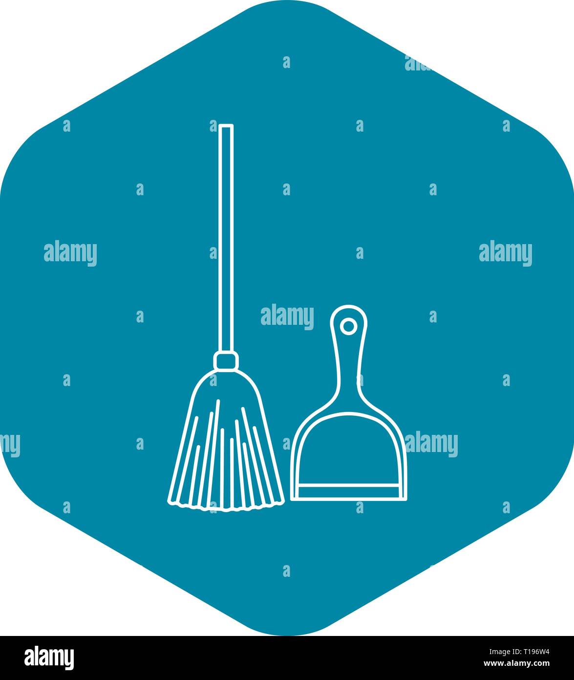 Broom and dustpan icon, outline style Stock Vector Image & Art - Alamy