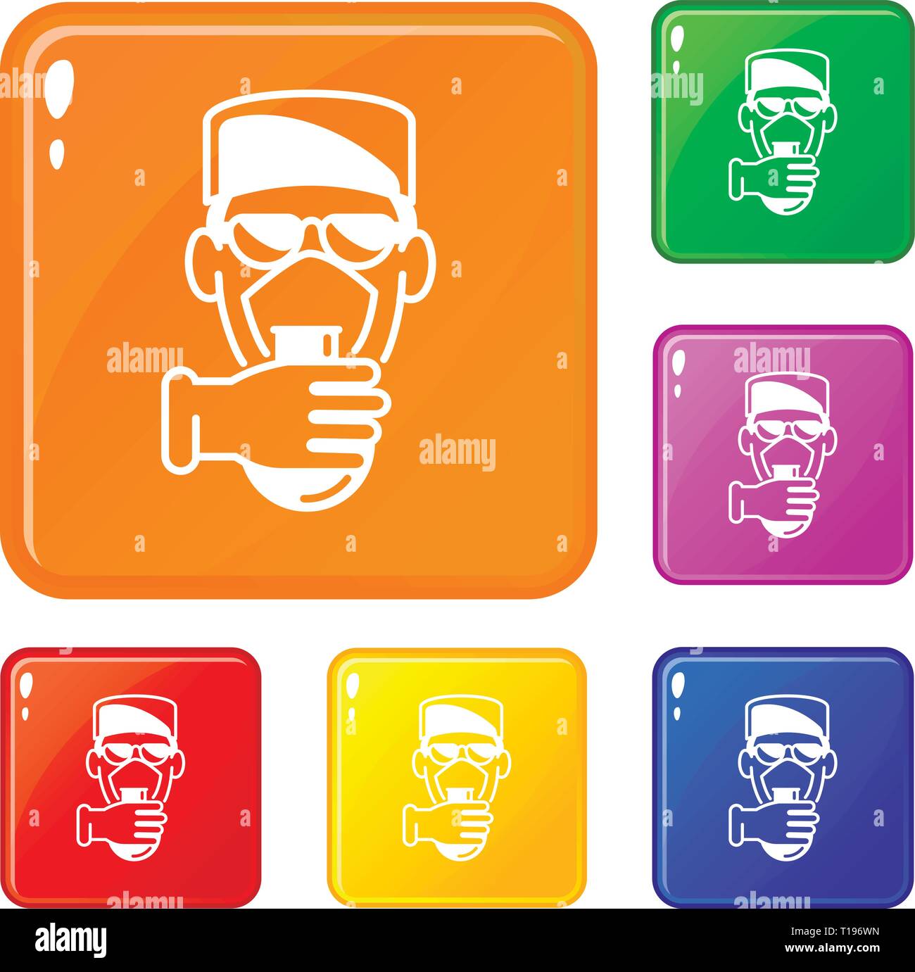 Chemistry science man icons set vector color Stock Vector Image & Art ...