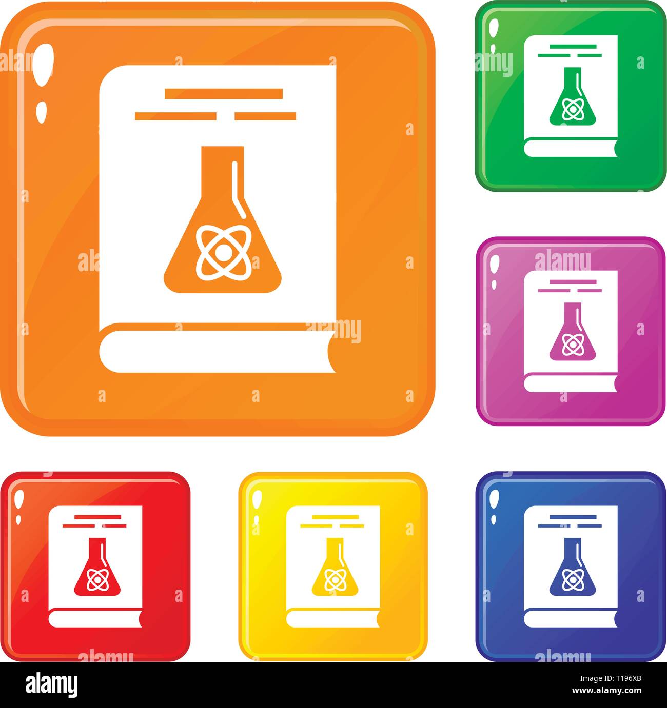 Chemistry books icons set vector color Stock Vector Image & Art - Alamy