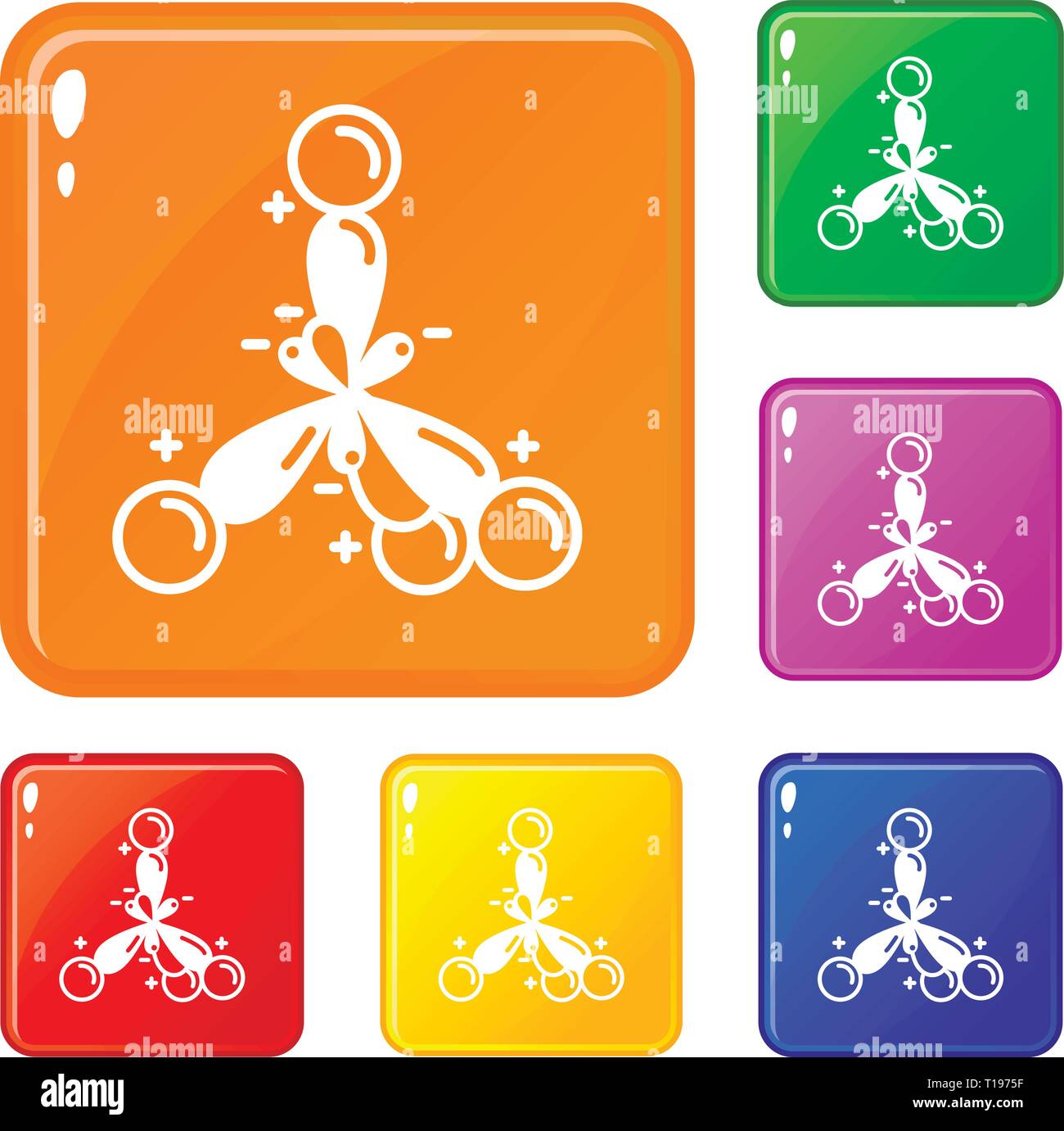 Ionic molecule icons set vector color Stock Vector Image & Art - Alamy