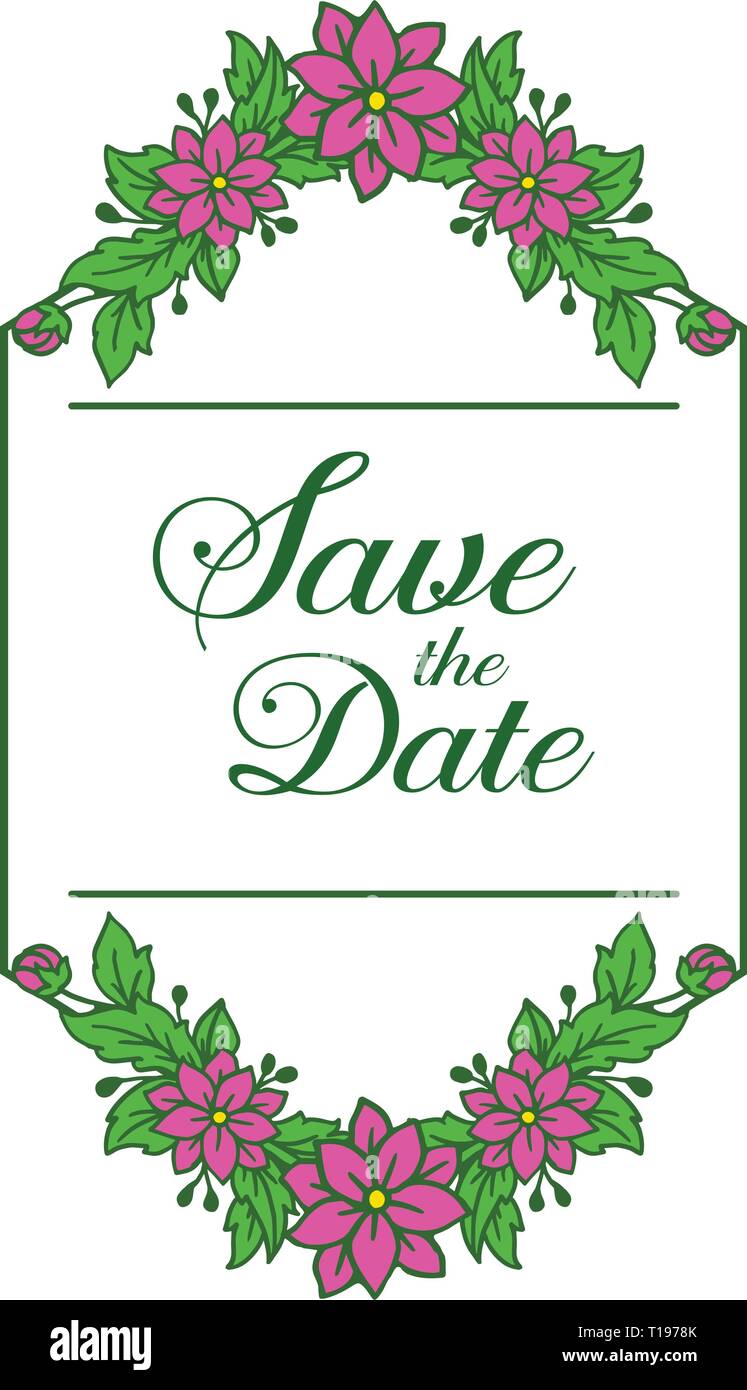 Vector illustration beautiful leaf flower frame for design wedding ...