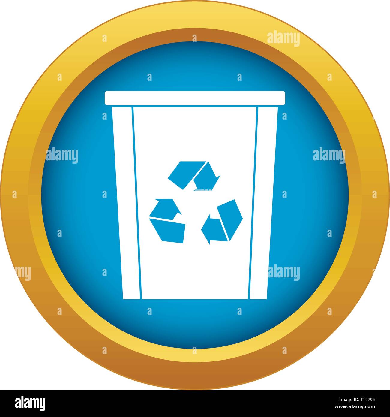 Trash bin with recycle symbol icon blue vector isolated Stock Vector ...