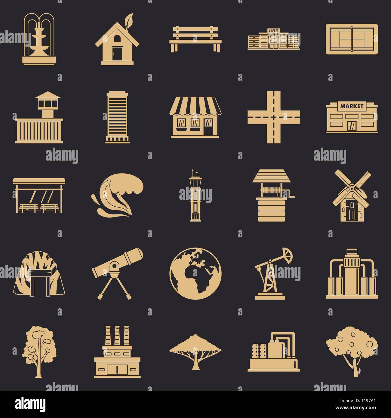 Country icons set, simple style Stock Vector Image & Art - Alamy