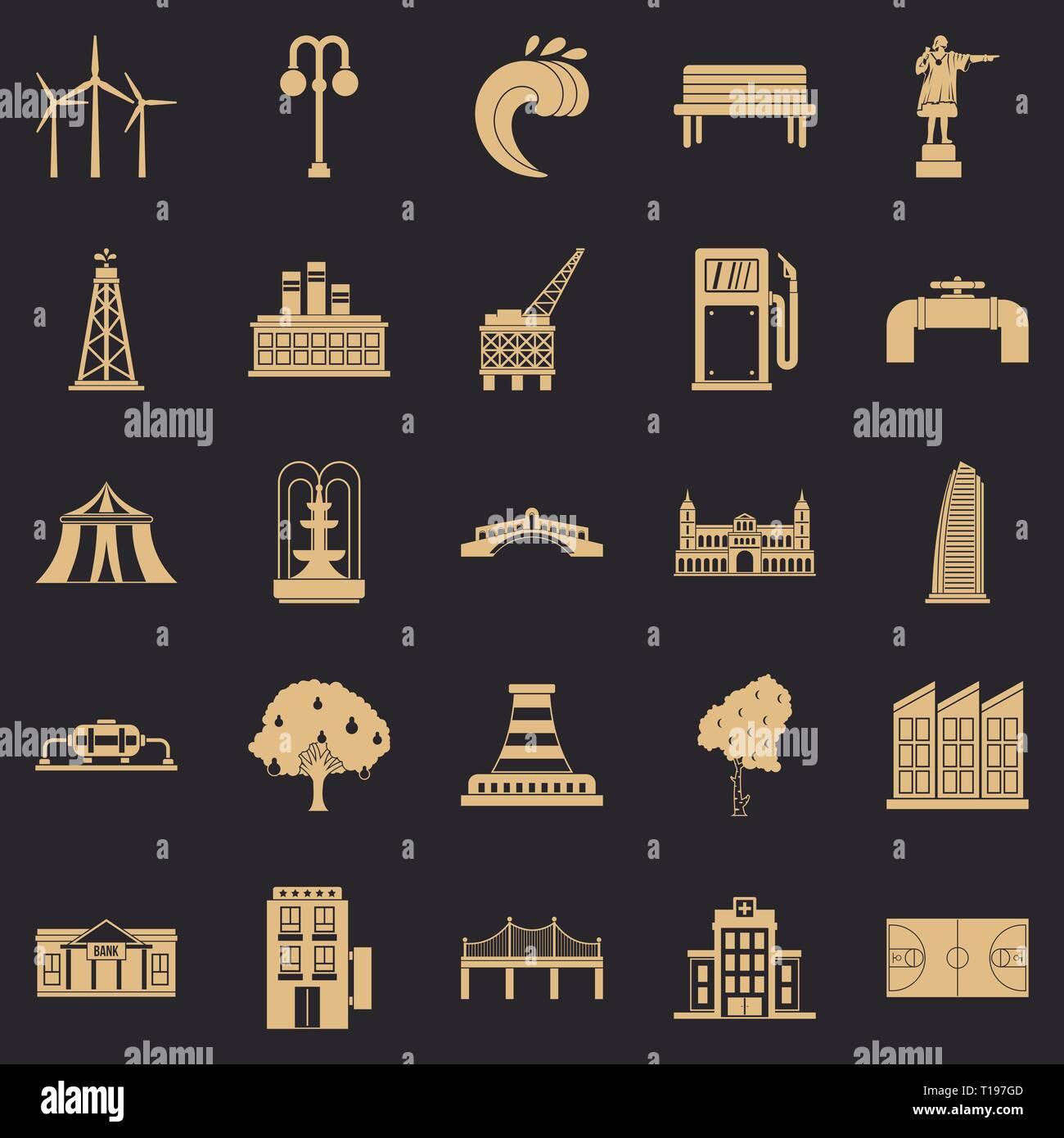 Ground icons set, simple style Stock Vector Image & Art - Alamy