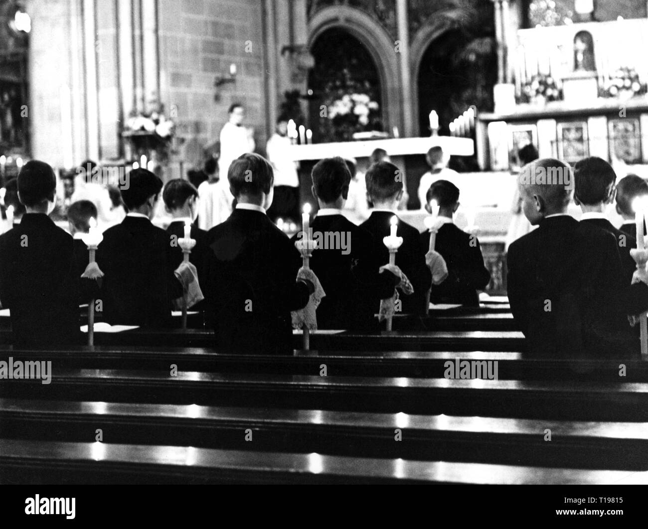religion, Christianity, church service, mass at the first communion ...