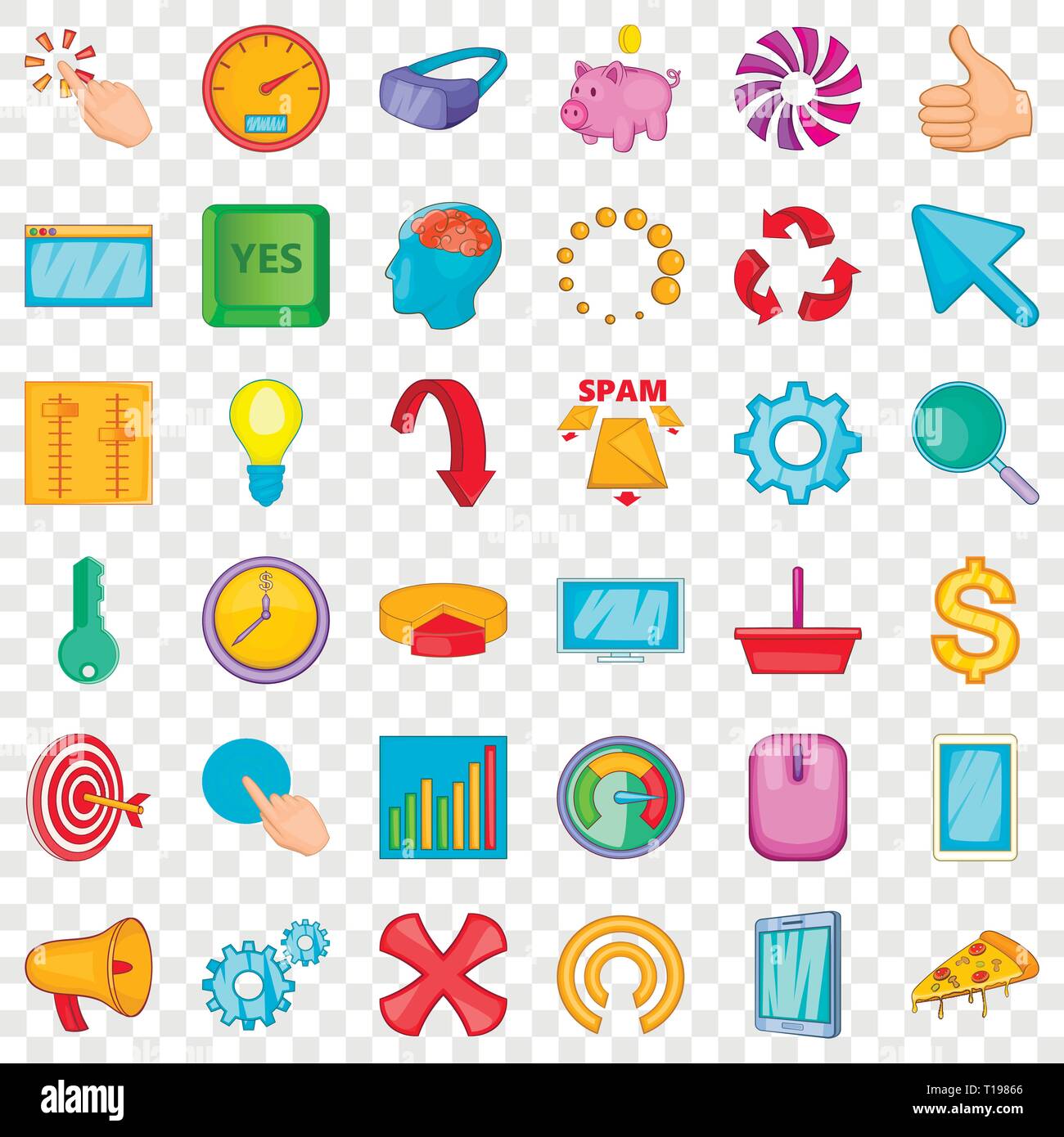 Work flow icons set, cartoon style Stock Vector Image & Art - Alamy
