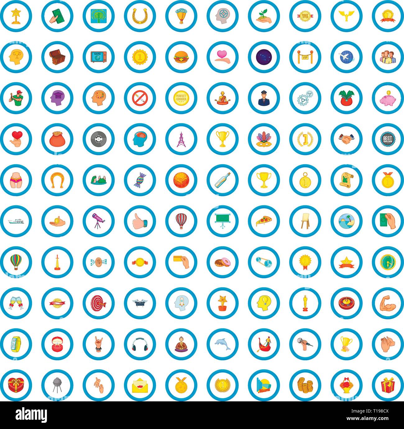 100 motivation icons set, cartoon style Stock Vector Image & Art - Alamy