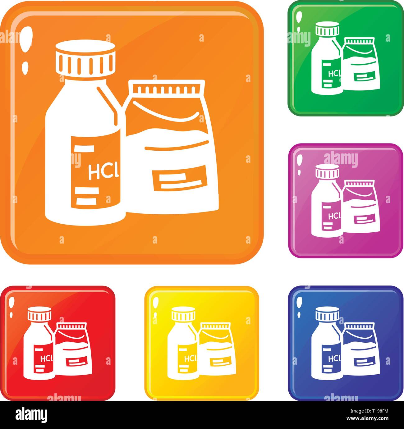 Dust pack icons set vector color Stock Vector Image & Art - Alamy