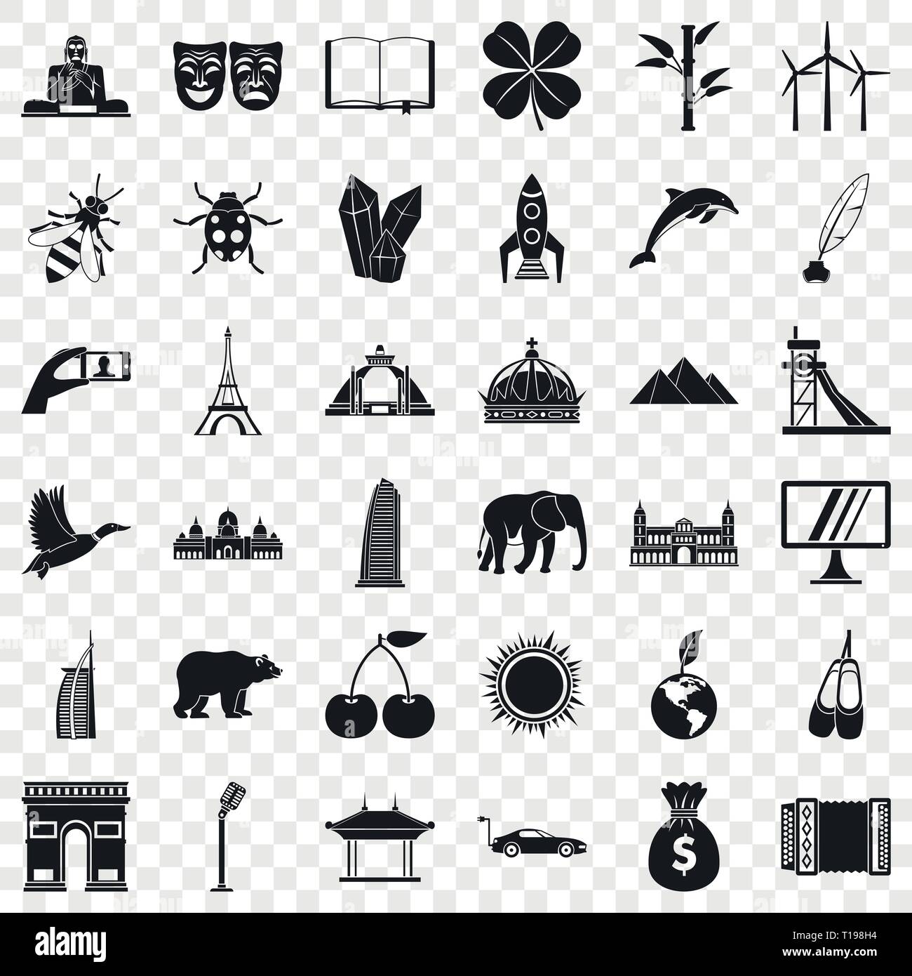 World icons set, simple style Stock Vector Image & Art - Alamy