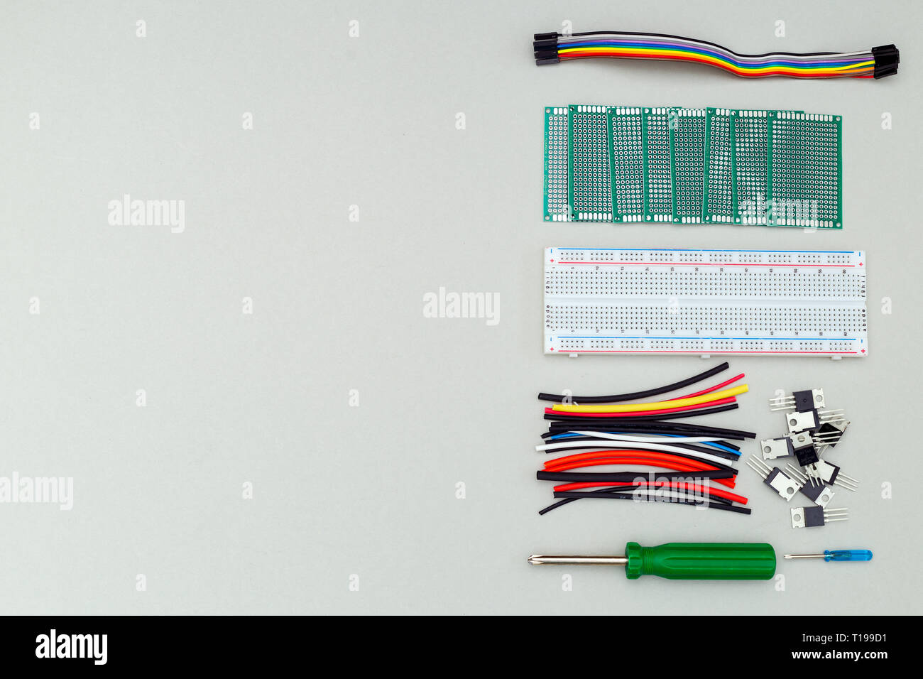 Machine learning. Electronic device on gray background Stock Photo - Alamy