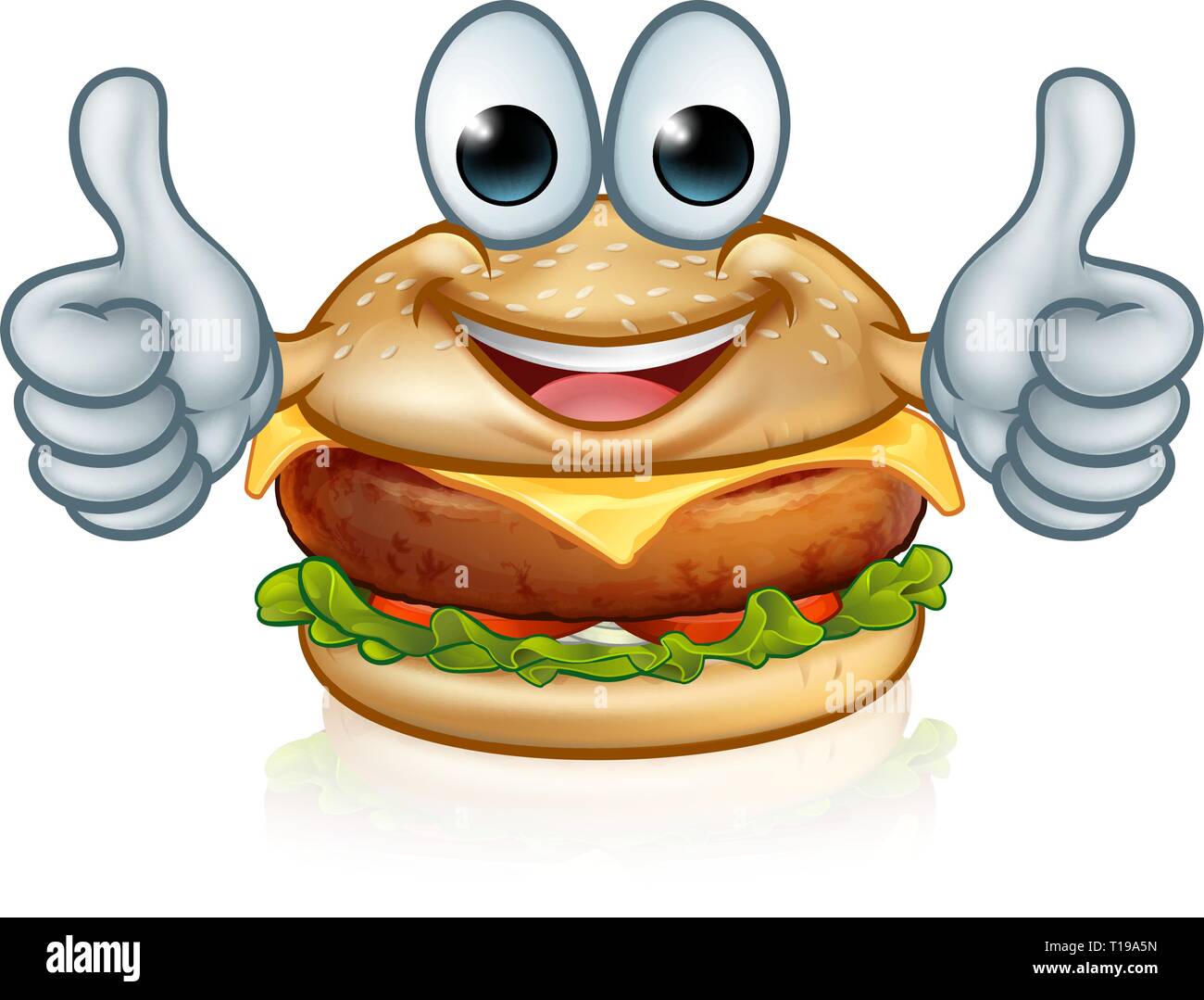 Burger Food Cartoon Character Mascot Stock Vector Image & Art - Alamy