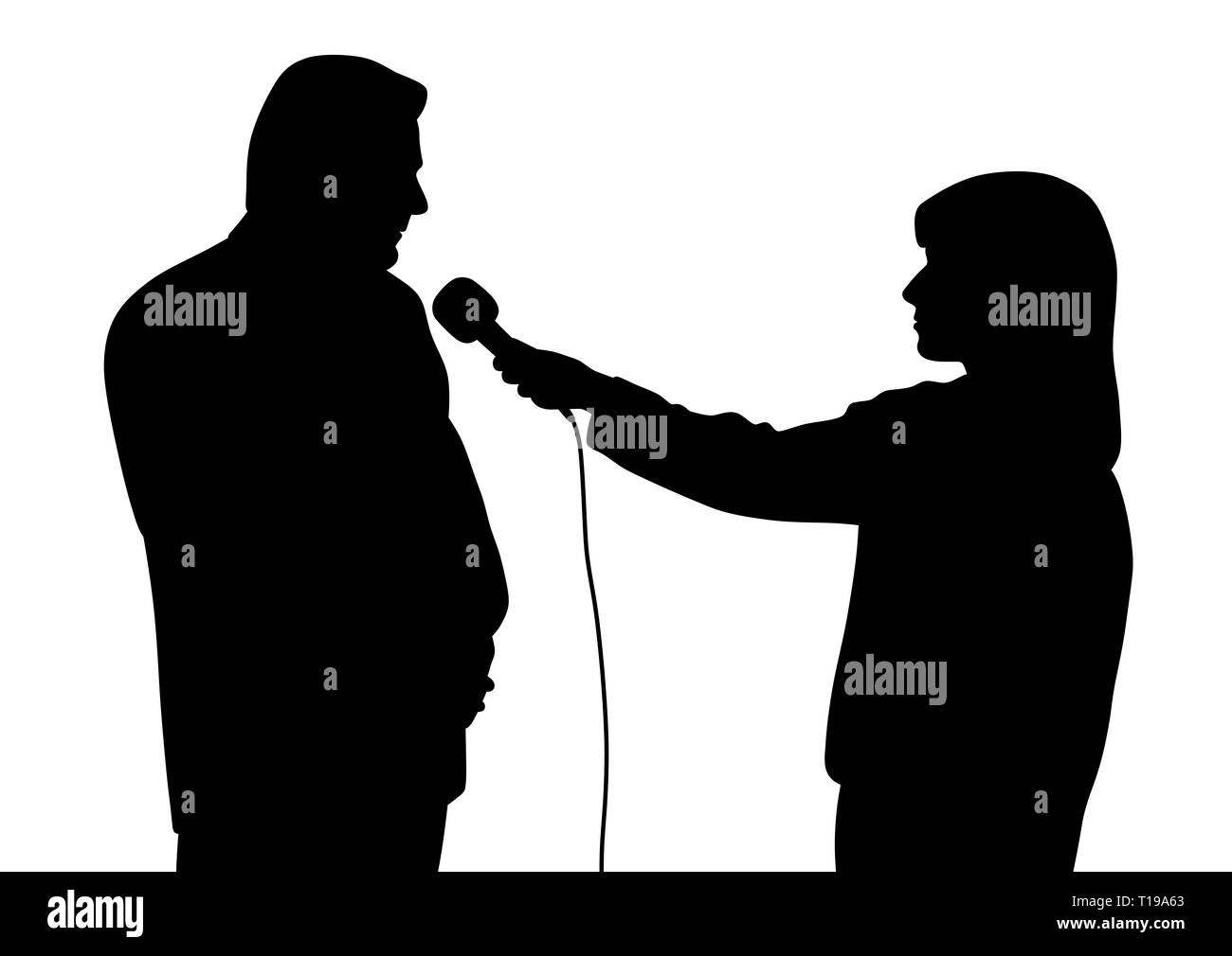 Journalist interview black and white hi-res stock photography and ...